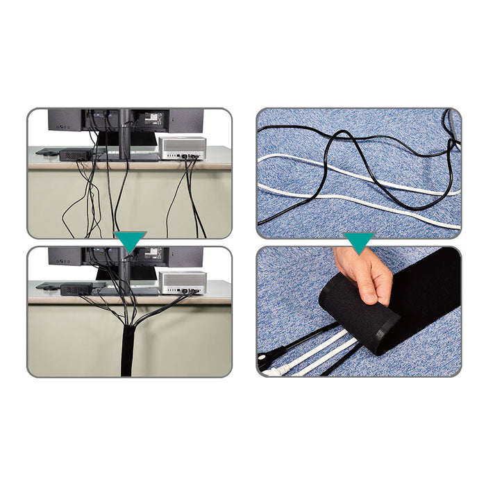 クロスモール Lサイズ ブラック CM-L015(BK) / パソコン裏やテレビ裏の配線を、くるっとスッキリおまとめ_ELPA（エルパ・朝日ーエクサイト・セキュリティ